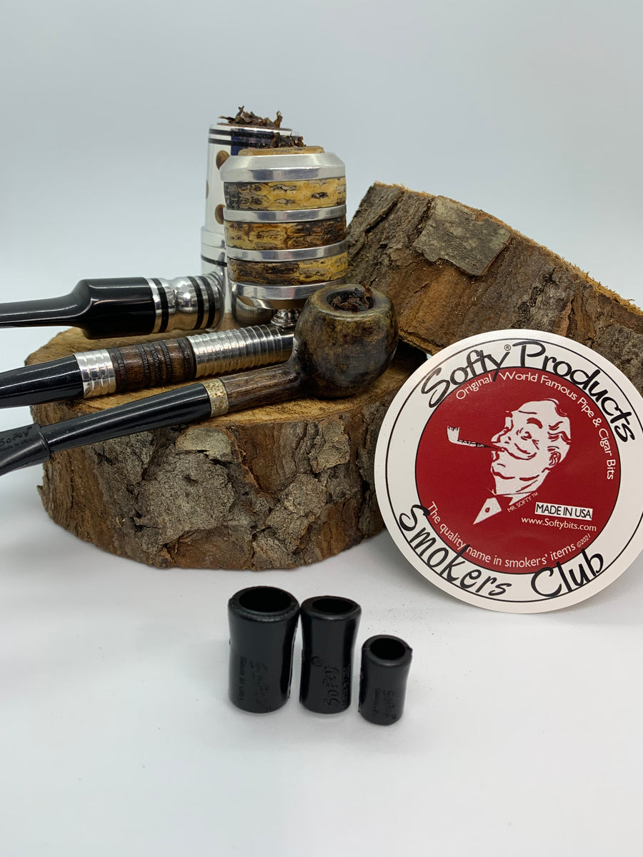 Softy small, medium, and large rubber tobacco pipe bits bundle (14 pie ...
